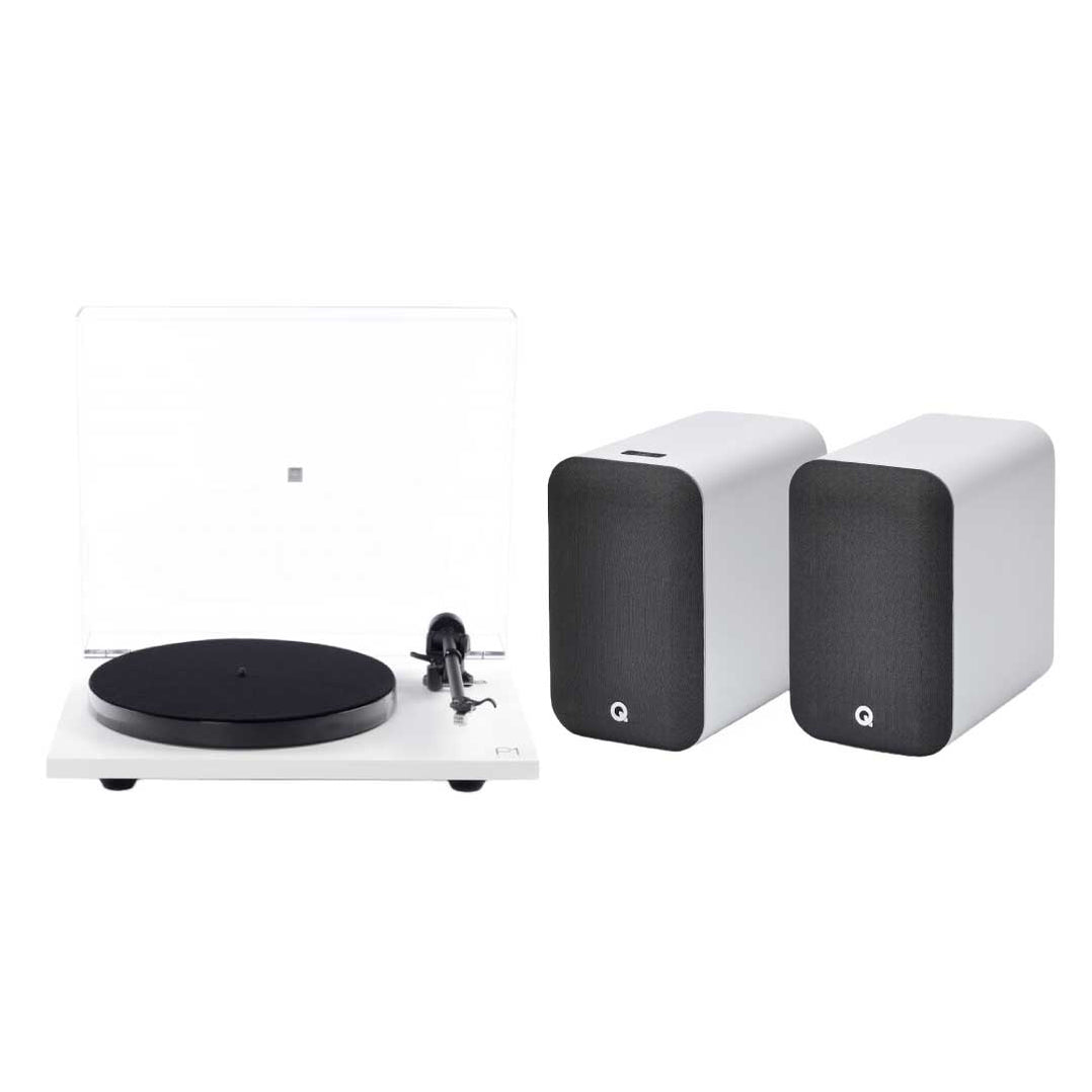 Q Acoustics M20 Active Speaker (Pair) + Rega Planar 1 Plus Turntable P ...